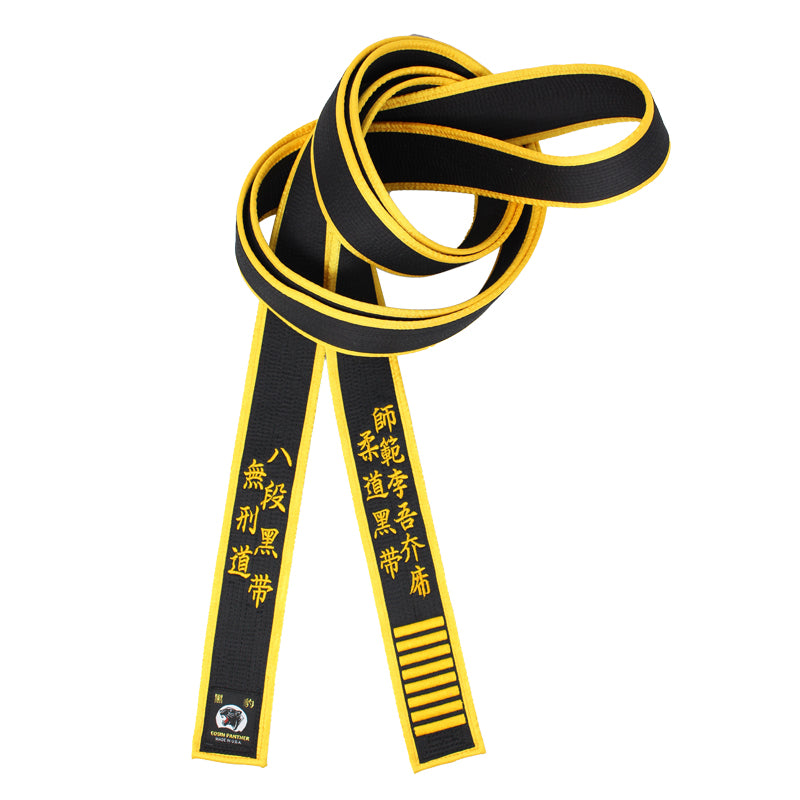 Black Master Belt With Gold Border – Eosin Panther USA