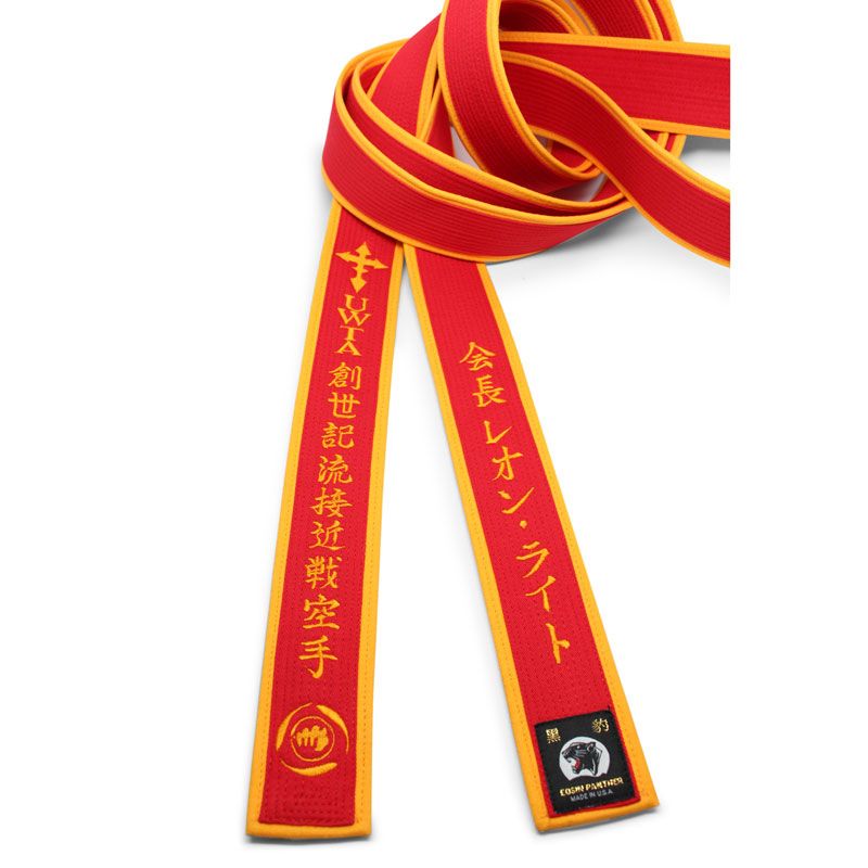 Red Master Belt With Gold Border [M09] – Eosin Panther USA