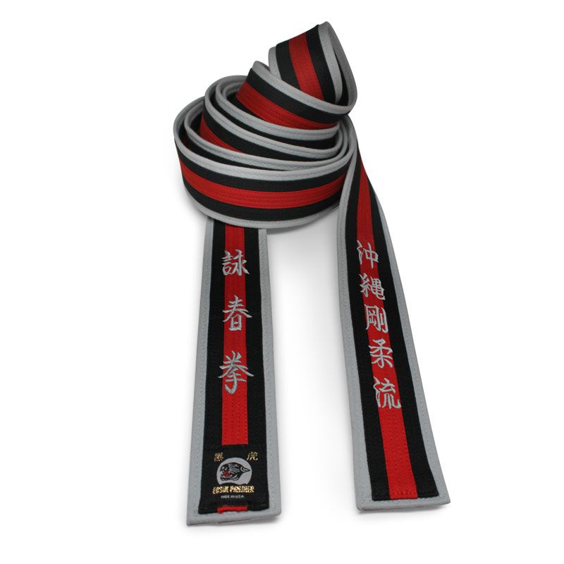 Striped Grey Border Belt – Eosin Panther USA